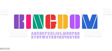 밝은 글꼴 어린이 알파벳 멀티 컬러 어린이 문자 및 숫자 벡터 일러스트 레이 션 10eps 0명에 대한 스톡 벡터 아트 및 기타