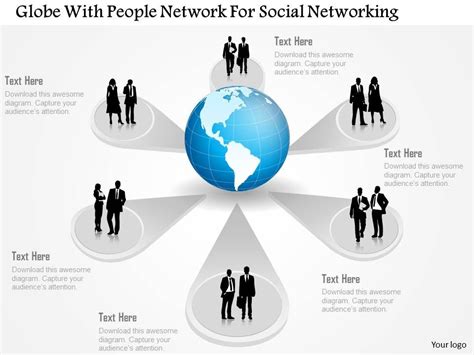 Globe With People Network For Social Networking Powerpoint Template Powerpoint Templates