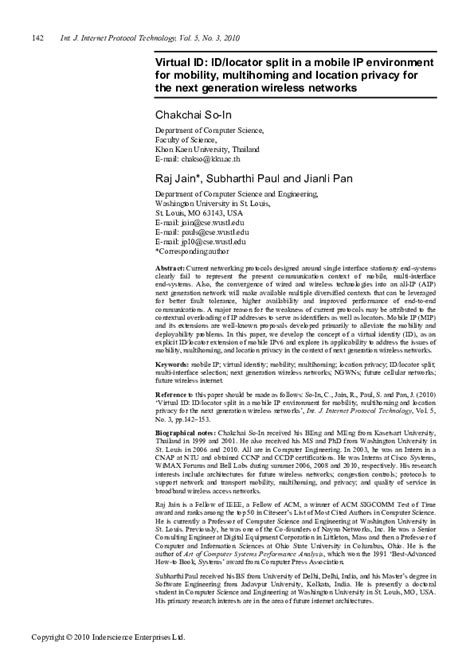 Pdf Virtual Id Id Locator Split In A Mobile Ip Environment For Mobility Multihoming And