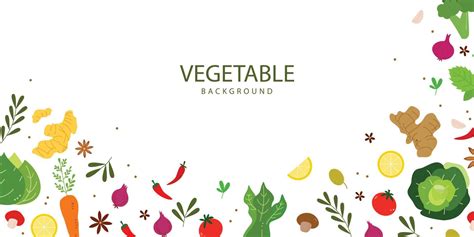 Banner Template In Vegetable Theme Background Design Of Nature For Copy Space And Frame