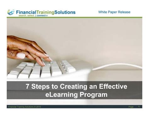 7 Steps To Creating An Effective E Learning Program Pdf Internet