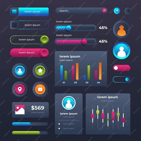 Free Vector | Gradient ui kit collection