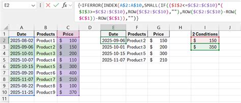 How To Make A Selection In Excel Using Array Formulas