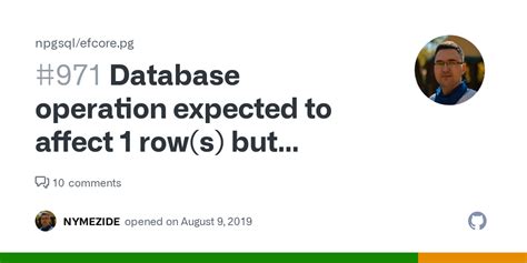 Database Operation Expected To Affect 1 Rows But Actually Affected 0