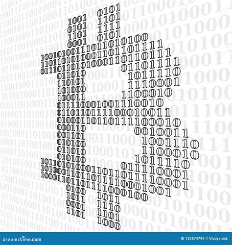 abstract sign bitcoin of binary code stock vector illustration of