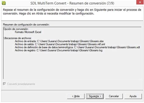 creating databases on multiterm from an excel glossary