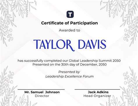 Free Printable Participation Certificate Templates To Customize Online