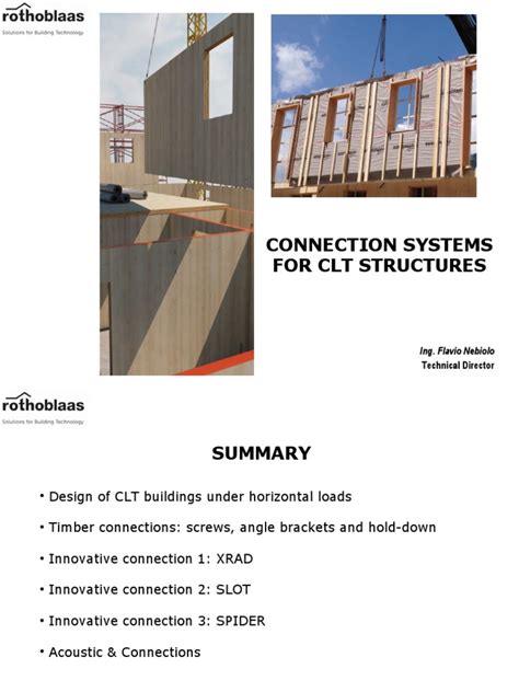 Connection Systems For Clt Structures Ing Flavio Nebiolo Pdf Screw Finite Element Method