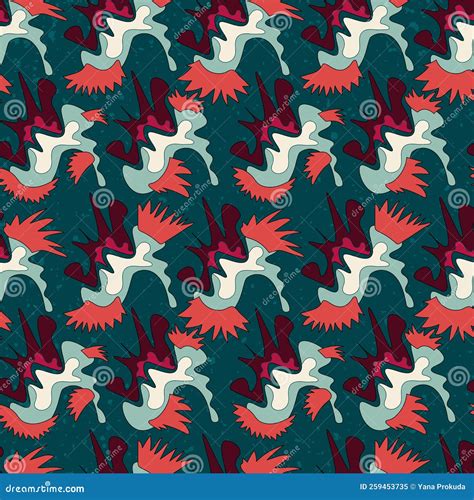 Seamless Vector Artwork With Unusual Repeat Patterns Stock Vector