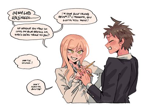 Hinata Hajime And Kuzuryu Natsumi Danganronpa And 2 More Drawn By