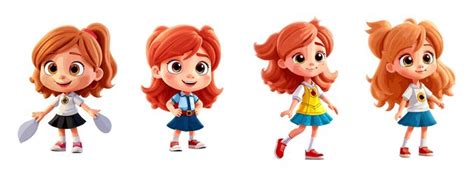 Premium Vector Vector Girl Flat Illustration Sticker