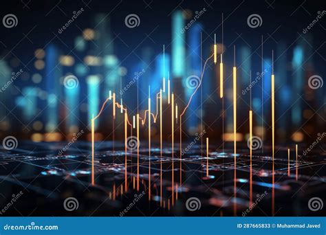 Candlestick Chart Visualizes Economy Financial Stats And Dynamic Stock Market Concept Stock