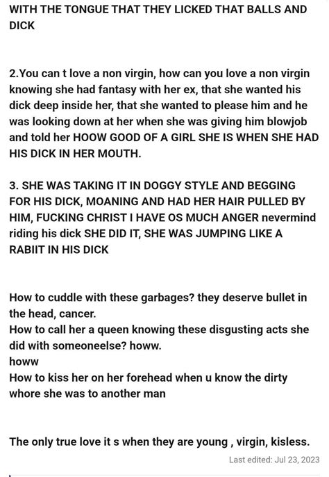 Incel Hating Girls Who Had Sex R Inceltear