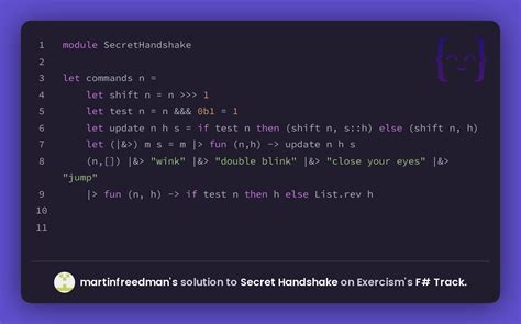 Martinfreedmans Solution For Secret Handshake In F On Exercism