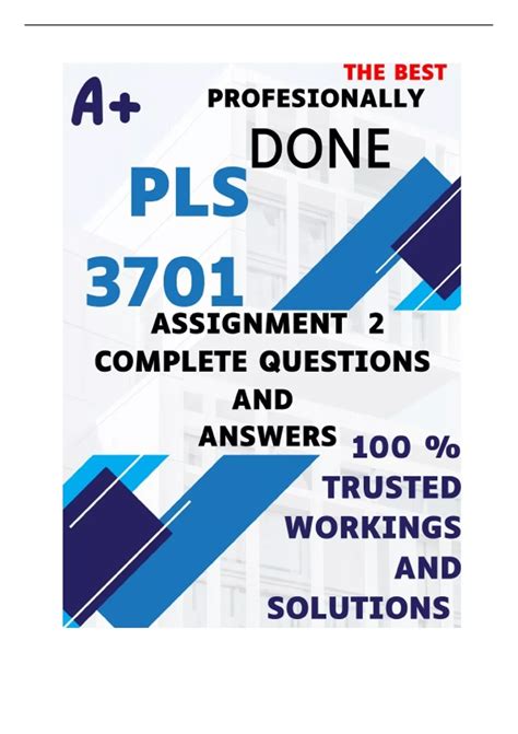 Pls3701 Assignment 2 Complete Guideline Semester 1 2025 872216 Due 29 April 2025pls3701