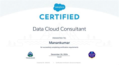 Manankumar Choraria On Linkedin Datacloudconsultant Cloudtechnology Certification