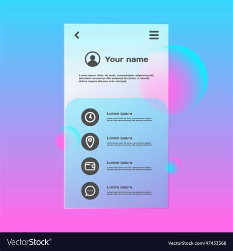 Gradient Glass Morphism E Commerce App Template Vector Image