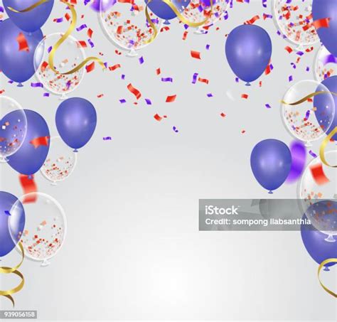 파란 풍선 색종이 개념 디자인 서식 파일 해피 발렌타인 배경 축 벡터 일러스트 레이 션 재미 있는 장식 빛나는 추상 개념 그래픽 틴 셀 요소입니다 0명에 대한 스톡 벡터