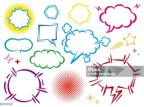 연설 거품의 설정 벡터 일러스트입니다 흰색 배경에 고립 Brand Name Online Messaging Platform에 대한 스톡 벡터 아트 및 기타 이미지