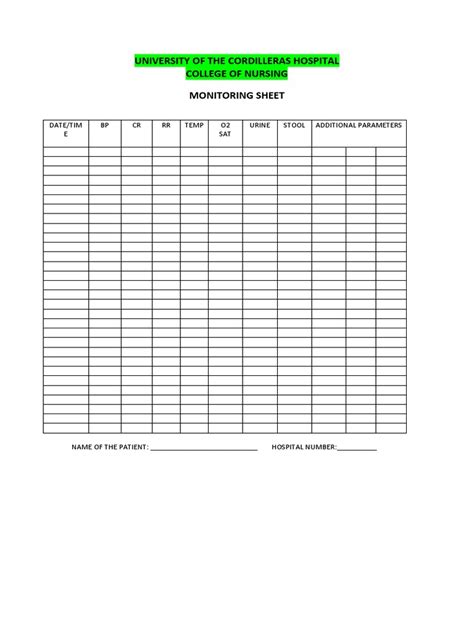 Monitoring Sheet Pdf