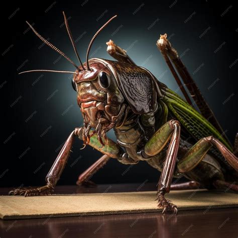 Premium Ai Image A Close Up Of A Grasshopper On A Table