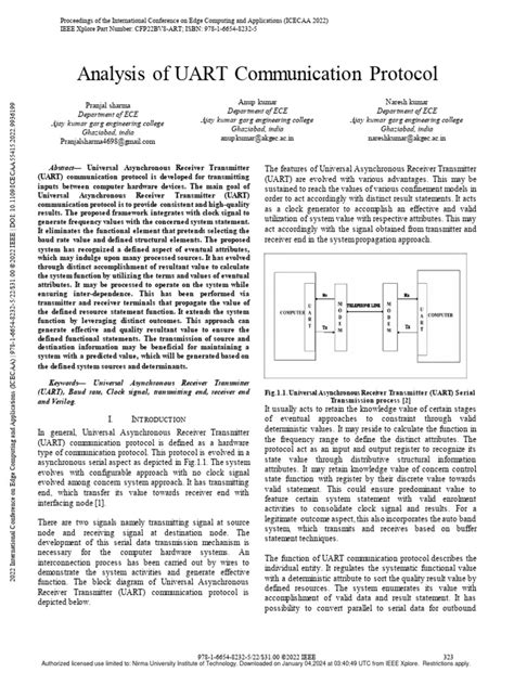Analysis Of Uart Communication Protocol Download Free Pdf