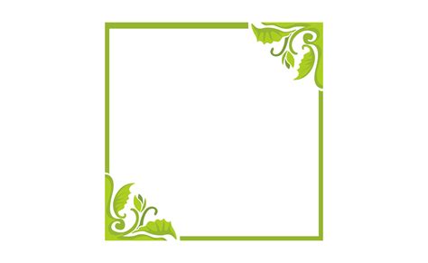 Green Leaf Flora Ornament Border Design 22386351 Png