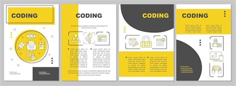 Premium Vector Coding Yellow Brochure Template