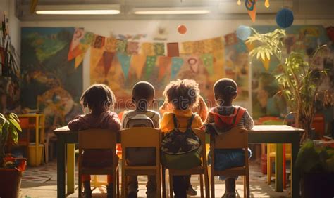 A Colorful Classroom Back To School Theme Stock Illustration