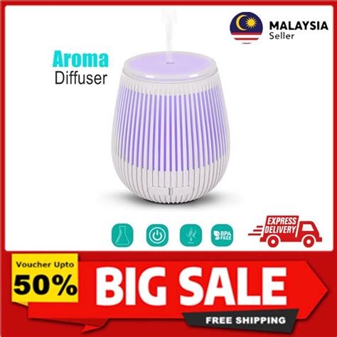 Usb Aroma Diffuser Stripe White 100ml Shopee Malaysia