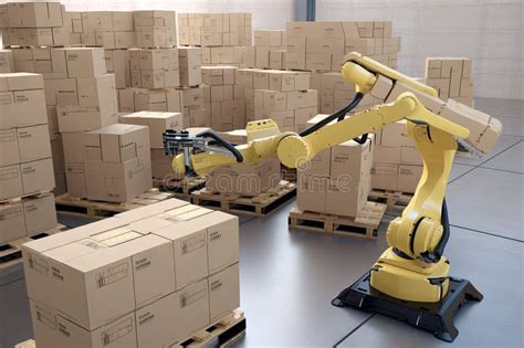Palletizing Robot With Multiple Pallets And Boxes Preparing For