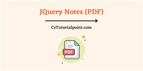 Jquery Notes Download Jquery Notes Pdf Cstutorialpoint