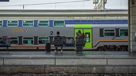 Passengers Interacting On Train Platform In Padua Italy Stock Footage Video Of Station Rail