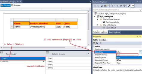 Keep Row Headers Visible In Ssrs Sql Bi Tutorials