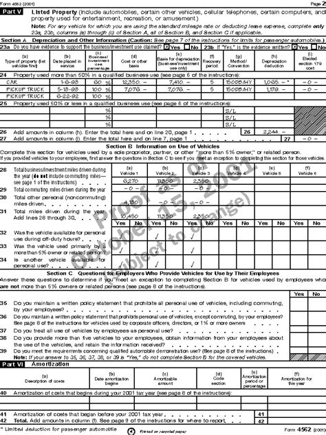 NEW Completed Form 4562 Example