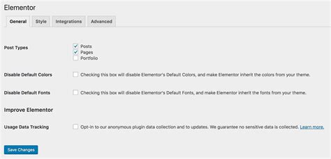 color palettes in elementor dialed in config