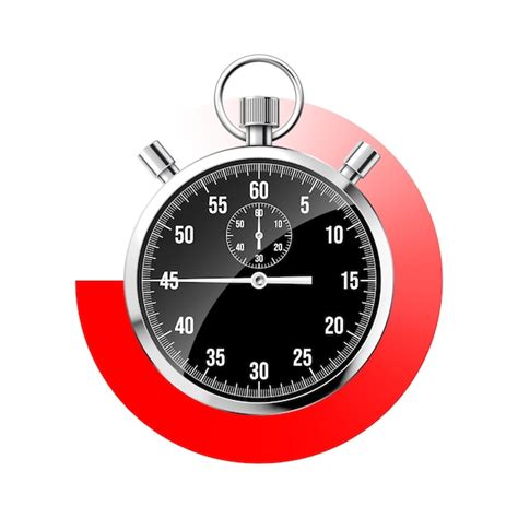 Premium Vector Realistic Classic Stopwatch Shiny Metal Chronometer Black Time Counter With