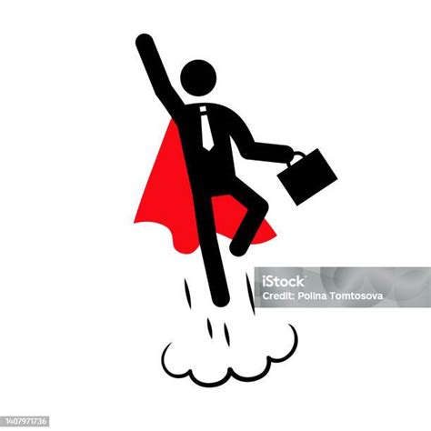 슈퍼 히어로 비즈니스 픽토그램 남자 아이콘 세트 슈퍼 히어로 사업가 비행 스틱 그림 승리 노동자 고용주 픽토그램 사람 비즈니스에 대한 스톡 벡터 아트 및 기타 이미지