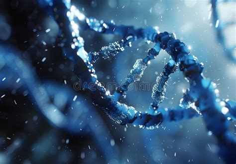 Close Up Dna Helix With Blue And White Tones Stock Illustration