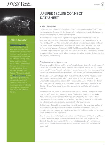 Juniper Secure Connect Datasheet Pdf Cloud Computing Computer Engineering