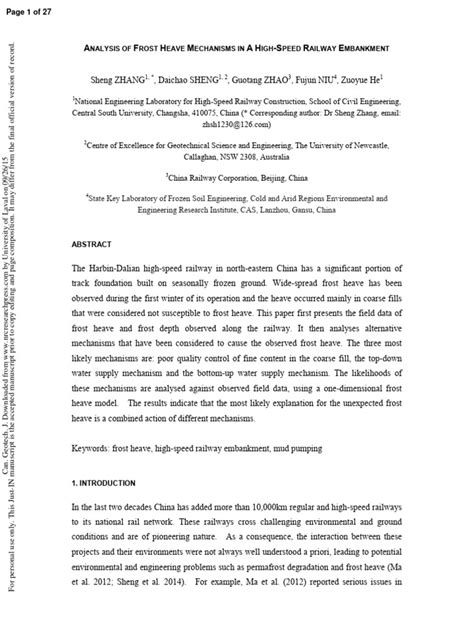 Zhang2016 Analysis Of Resonance Effect For A Railway Track On A Layered Ground Pdf Earth