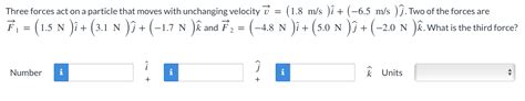 Solved Three Forces Act On A Particle That Moves With