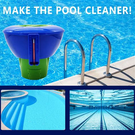 Badu Bg Плаващ дозатор за хлор за басейн с термометър поплавък с диаметър 7 за вътрешни и