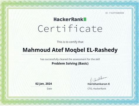 Mahmoud Elrashedy On Linkedin Hackerrank Hackerrankcertified Achievementunlocked