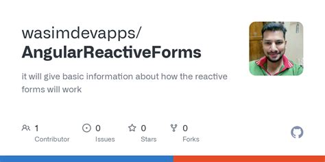 GitHub Wasimdevapps AngularReactiveForms It Will Give Basic Information About How The