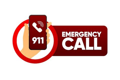 Emergency Call Label Sos Emergency Call 911 Calling Hotline Concept