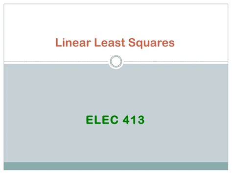 Ppt Linear Least Squares Powerpoint Presentation Free Download Id