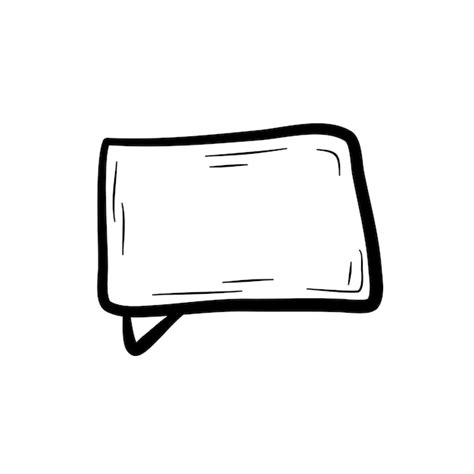 Premium Vector | Hand drawn rectangle shaped speech bubble. Vector message box, design element ...