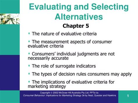 PPT Evaluating And Selecting Alternatives PowerPoint Presentation Free Download ID 164132