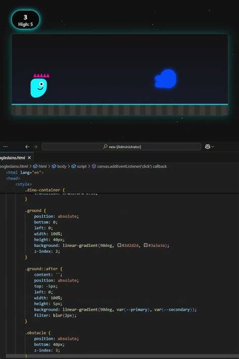 recreating the chrome t rex game with javascript and canvas 🦖 modern